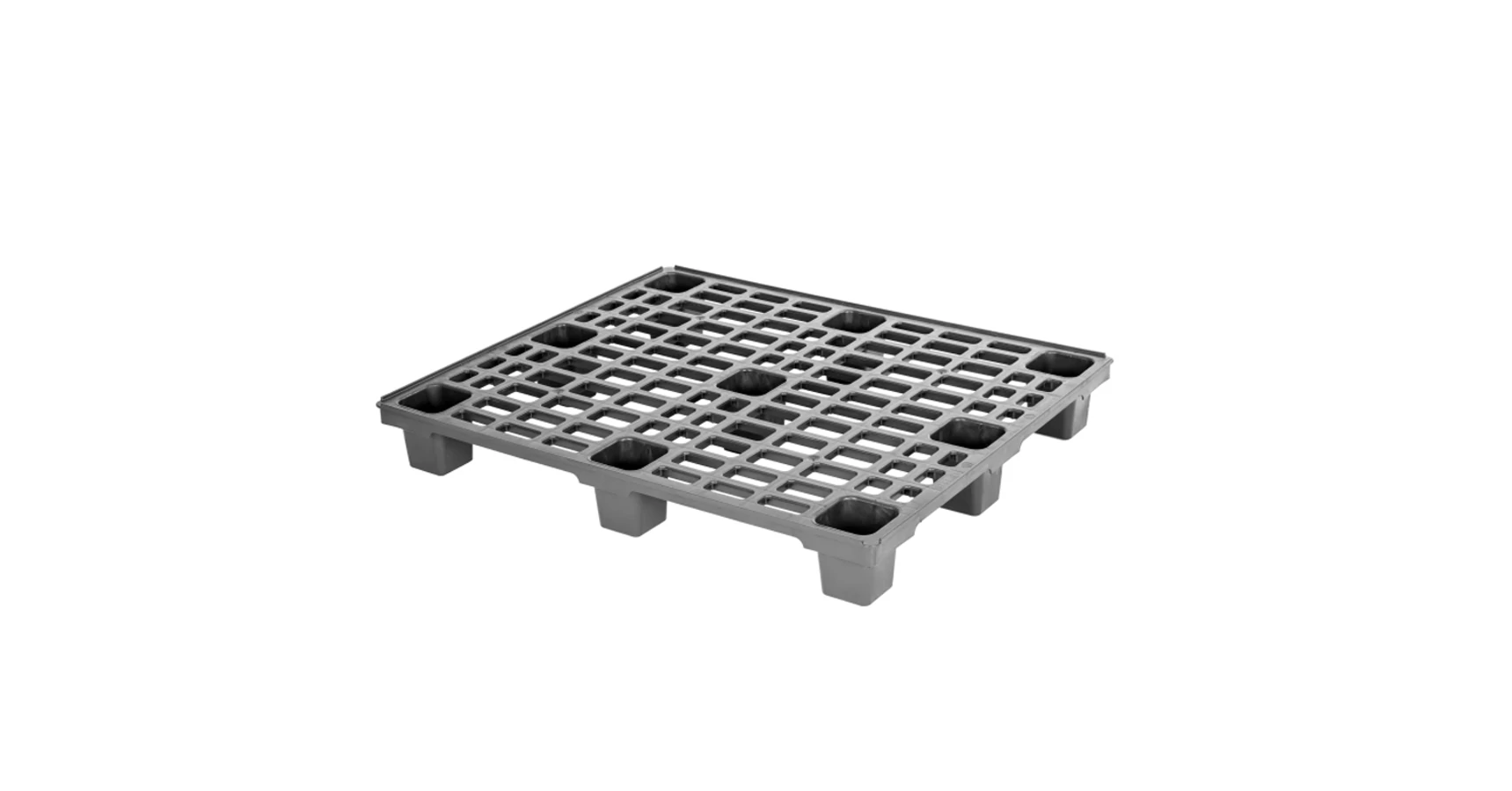 Műanyag raklap LP1000 1200x1000 mm, 9 lábas, peremes FEKETE
