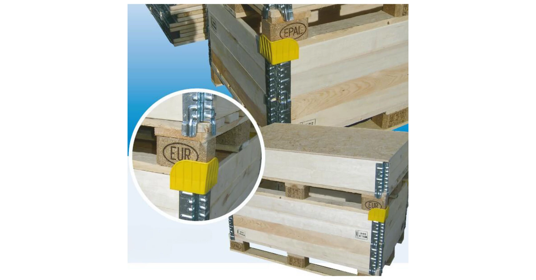 Raklapmagasító keret felrakó sarok